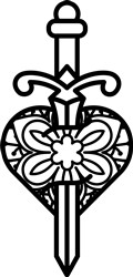 Dagger In Heart SVG cut file at EmbroideryDesigns.com ...