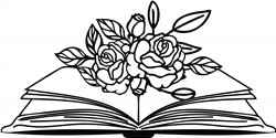 Book & Roses SVG cut file at EmbroideryDesigns.com | EmbroideryDesigns.com