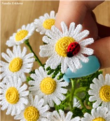 Crochet Pattern Chamomile Flower And Ladybug by Crochet By Natalia ...