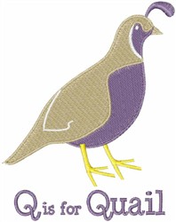 Q Is For Quail Embroidery Design | EmbroideryDesigns.com