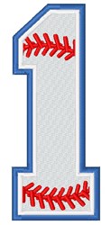 Baseball Number 1 Embroidery Design | EmbroideryDesigns.com