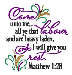 Come Unto Me Embroidery Design | EmbroideryDesigns.com