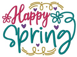 Happy Spring Embroidery Design | EmbroideryDesigns.com