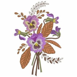 Pansy Bouquet Embroidery Design | EmbroideryDesigns.com