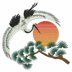 Oriental Cranes Embroidery Design | EmbroideryDesigns.com