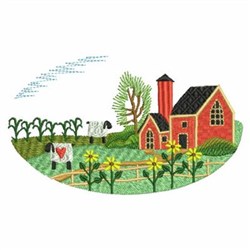 Country Farm Scene Embroidery Design | EmbroideryDesigns.com