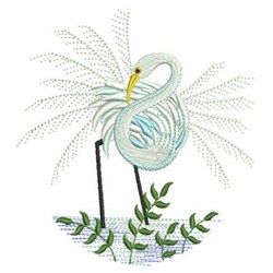 Great Egret Circle Embroidery Design | EmbroideryDesigns.com