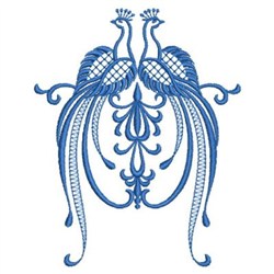Bluework Bird Couple Embroidery Design | EmbroideryDesigns.com