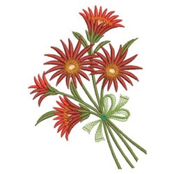 Gerbera Daisies Embroidery Design | EmbroideryDesigns.com
