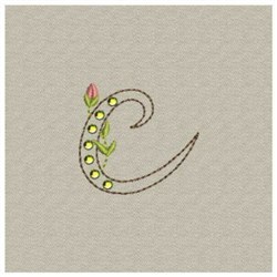 Crystal Monogram Small c Embroidery Design | EmbroideryDesigns.com