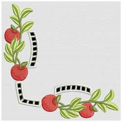 Cutwork Apple Corner Embroidery Design | EmbroideryDesigns.com