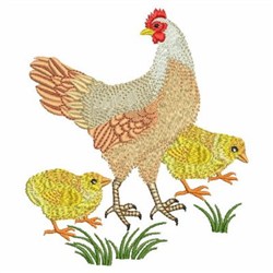 Chicks And Hen Embroidery Design | EmbroideryDesigns.com