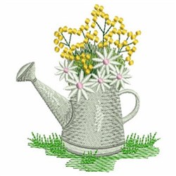 Floral Water Can Embroidery Design | EmbroideryDesigns.com