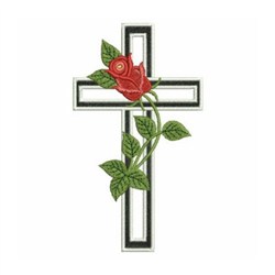 Rose Cross Embroidery Design | EmbroideryDesigns.com