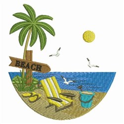 Beach Scenery Embroidery Design | EmbroideryDesigns.com