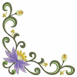 Floral Corner Embroidery Design | EmbroideryDesigns.com