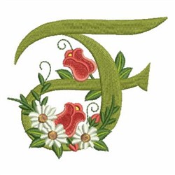 Rose Alphabet F Embroidery Design | EmbroideryDesigns.com