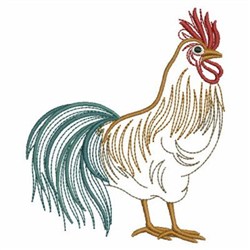 Colorful Rooster Embroidery Design | EmbroideryDesigns.com