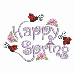 Happy Spring Embroidery Design | EmbroideryDesigns.com