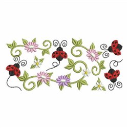 Heirloom Ladybug Border Embroidery Design | EmbroideryDesigns.com