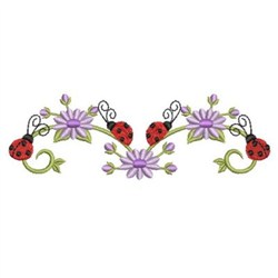Heirloom Ladybug Border Embroidery Design | EmbroideryDesigns.com