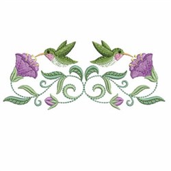 Hummingbirds Border Embroidery Design | EmbroideryDesigns.com