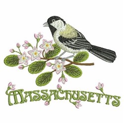 Massachusetts State Bird Embroidery Design | EmbroideryDesigns.com