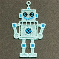 FSL White Robot Embroidery Design | EmbroideryDesigns.com