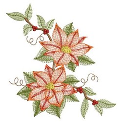 Vintage Poinsettia Embroidery Design | EmbroideryDesigns.com