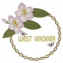 West Virginia Wreath Embroidery Design | EmbroideryDesigns.com