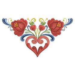 Rosemaling Roses Embroidery Design | EmbroideryDesigns.com