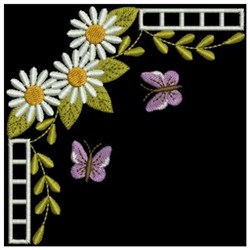 Beautiful Daisy Corner Embroidery Design | EmbroideryDesigns.com
