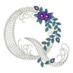 Rippled Alphabet Q Embroidery Design | EmbroideryDesigns.com