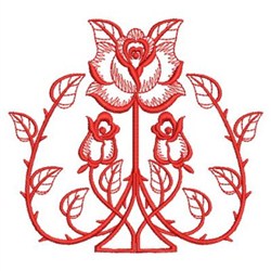Redwork Rose Embroidery Design | EmbroideryDesigns.com
