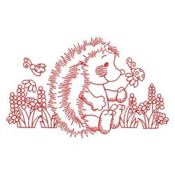 Redwork Hedgehogs Embroidery Design | EmbroideryDesigns.com