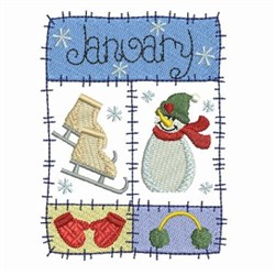 January Patchwork Embroidery Design | EmbroideryDesigns.com