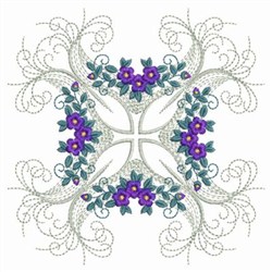 Floral Qult Block Embroidery Design | EmbroideryDesigns.com