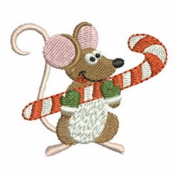 Candy Cane Mouse Embroidery Design | EmbroideryDesigns.com