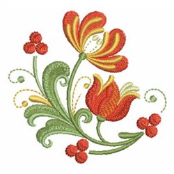 Rosemaling Flowers Embroidery Design | EmbroideryDesigns.com
