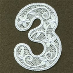 FSL Floral Number 3 Embroidery Design | EmbroideryDesigns.com