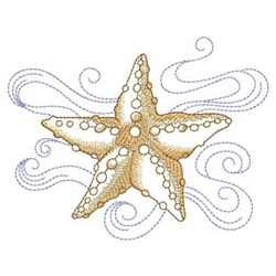 Sketched Starfish Embroidery Design | EmbroideryDesigns.com