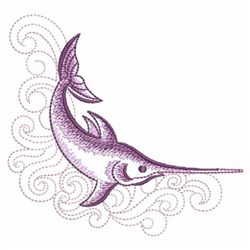 Sketched Swordfish Embroidery Design | EmbroideryDesigns.com