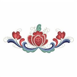 Rosemaling Roses Border Embroidery Design | EmbroideryDesigns.com