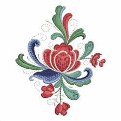Rosemaling Roses Embroidery Design | EmbroideryDesigns.com