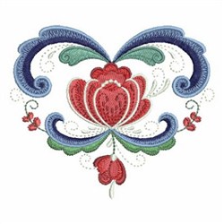 Rosemaling Roses Embroidery Design | EmbroideryDesigns.com