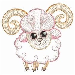 Rippled Baby Ram Embroidery Design | EmbroideryDesigns.com