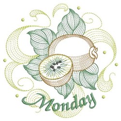 Monday Fruit Embroidery Design | EmbroideryDesigns.com