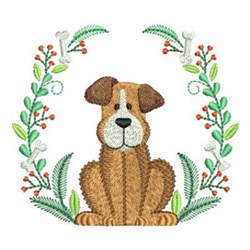 Springtime Dog Embroidery Design | EmbroideryDesigns.com