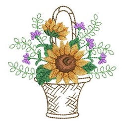 Floral Basket Embroidery Design | EmbroideryDesigns.com