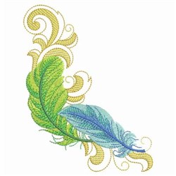 Baroque Feathers Embroidery Design | EmbroideryDesigns.com
